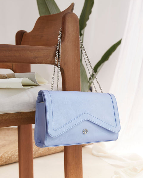 Light Blue Leather Clutch COSMOS – LINK
